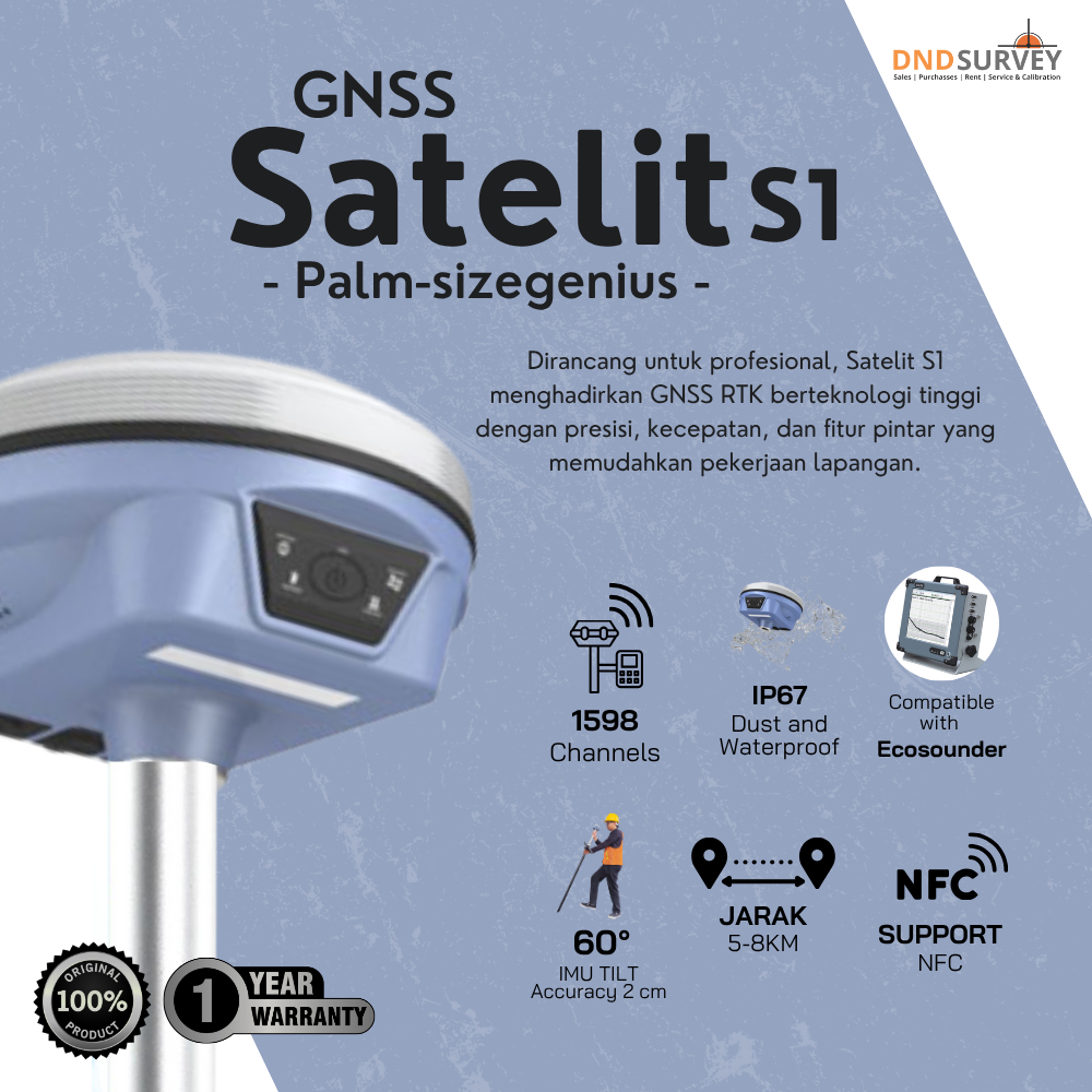Jual Gps Rtk Satelit S1 Gnss Rtk Geodetik Statik Garansi 1 Tahun ...