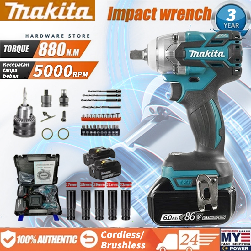 Jual MAKlTA 86V Bor Impact Wrench 880NM Mesin Bor Baterai Bor Listrik ...