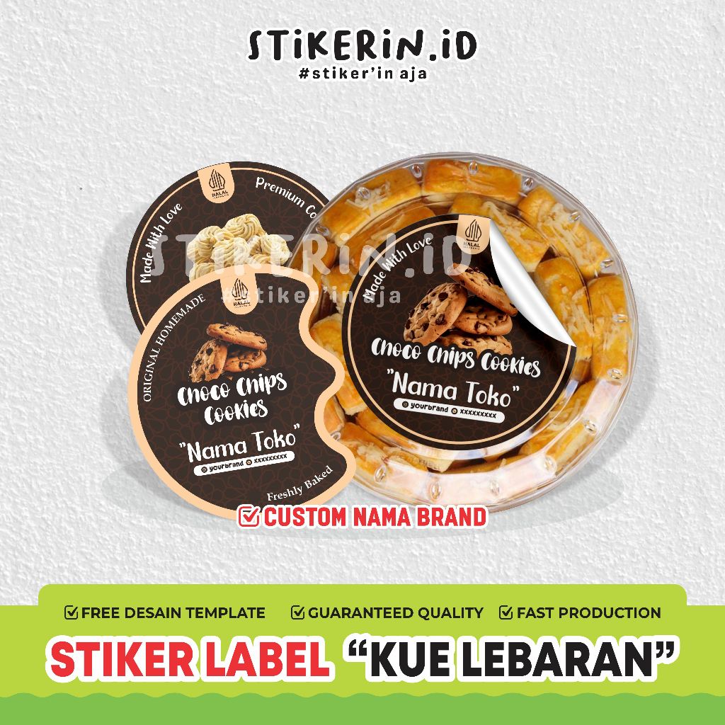 Jual Stiker Label Kemasan Kue Kering / Stiker Nastar / Kue Kering ...