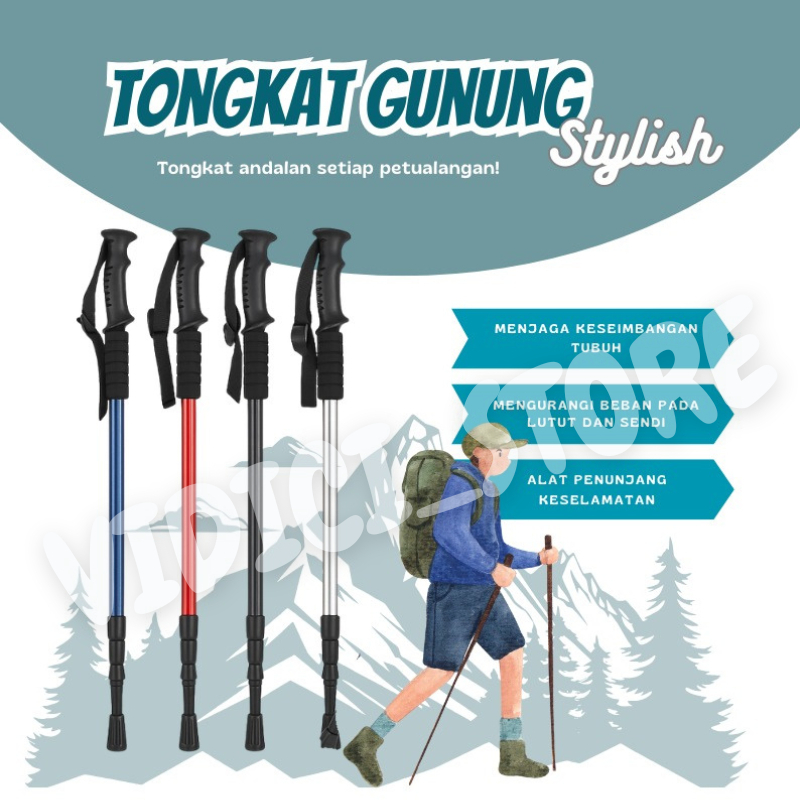 Jual Tongkat Gunung Lurus/ Tongkat Hiking Trekking Pole/ Trekking Pole ...