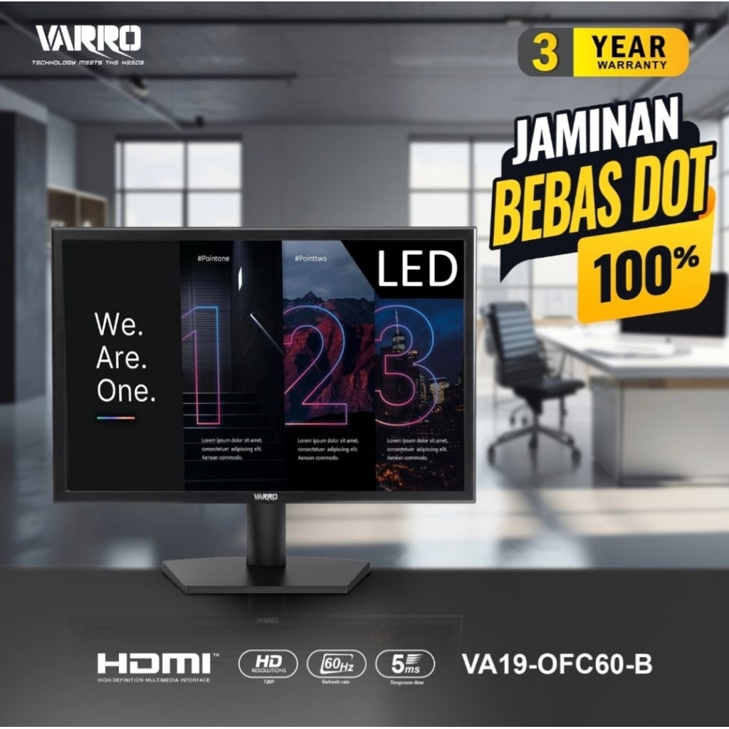 Jual Monitor LED Varro 19 inch ( VGA + HDMI ) | Shopee Indonesia