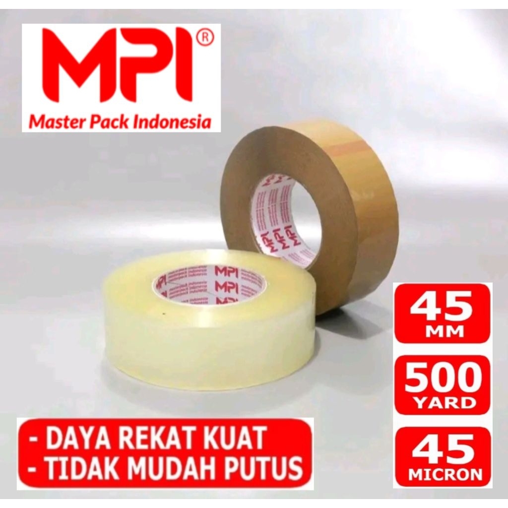 Jual Lakban Jumbo MPI Bening / Coklat 45 MM x 500 Yard Isolasi Master ...