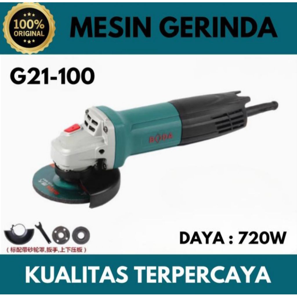 Jual MESIN GERINDA TANGAN 4" ANGLE GRINDER BODA G21-100 POWER TOOLS ...