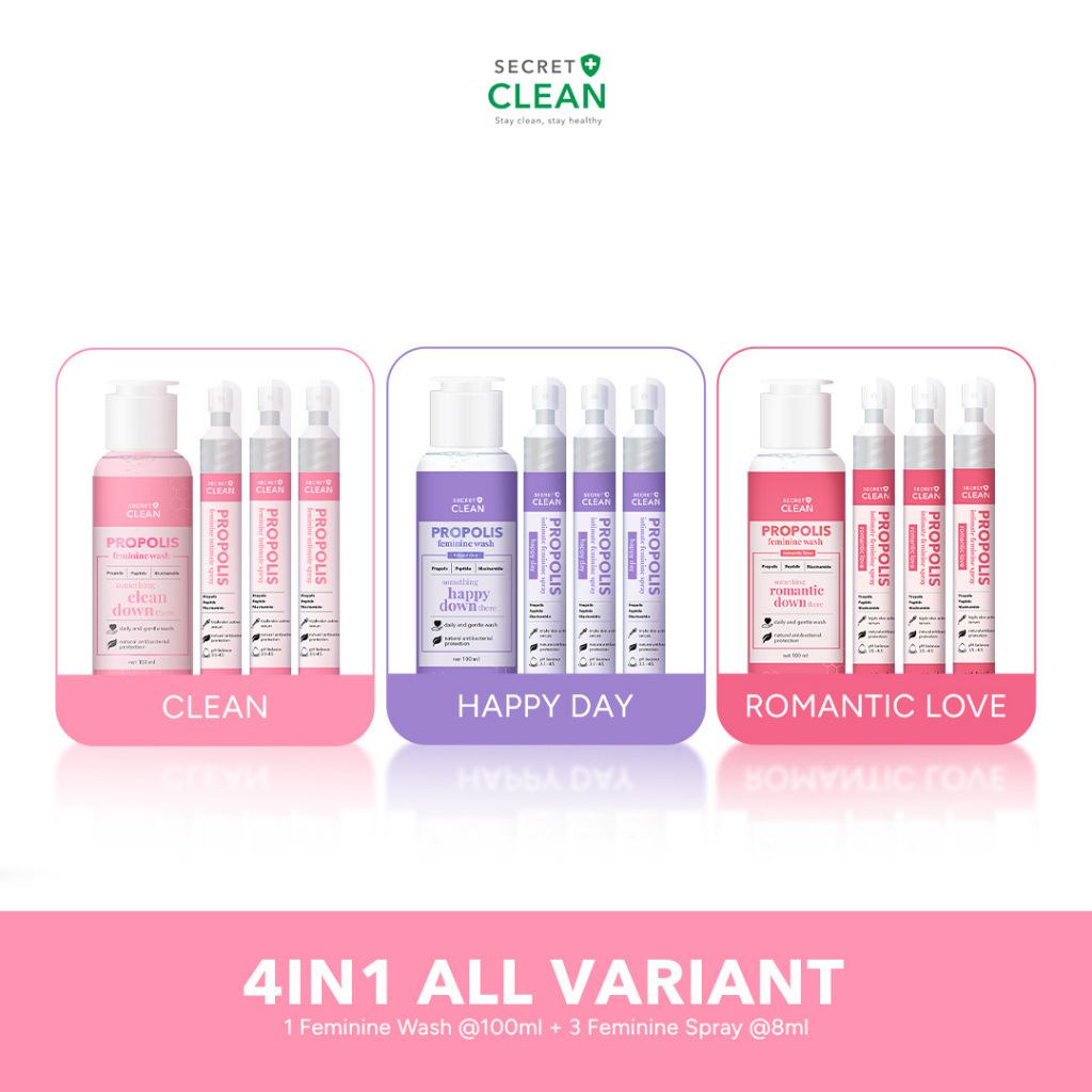 Jual [4IN1 ALL VARIANT] Secret Clean Propolis Feminine Wash (1pc ...