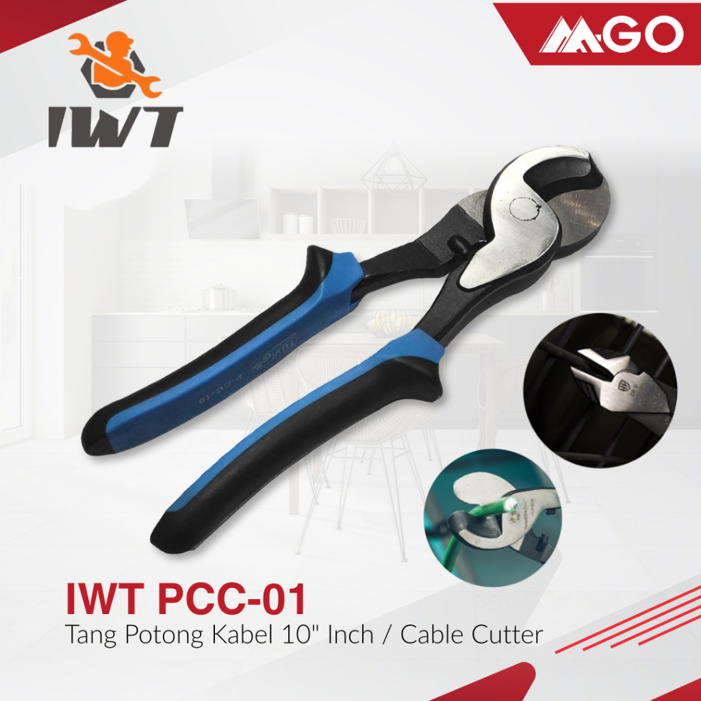 Jual Tang Potong Kabel IWT PCC-01 10 Inch | Cable Cutter Baja Kuat ...
