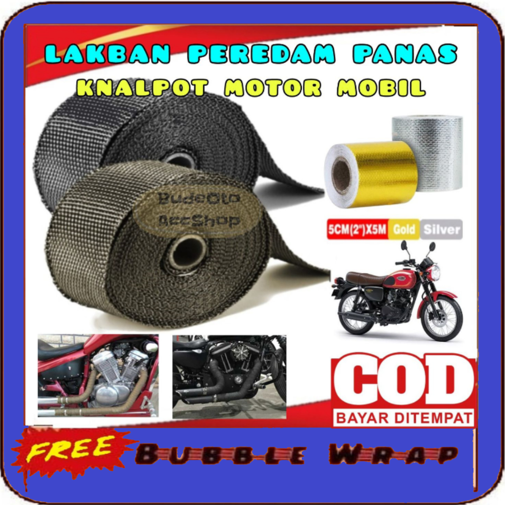 Jual Exhaust Wrap Lakban Peredam Panas Knalpot Motor dan Mobil eceran ...