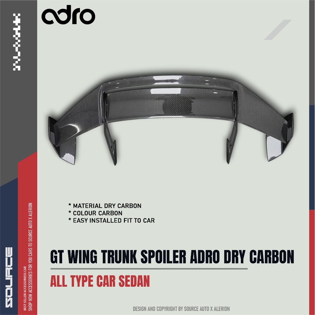 Jual GT WING TRUNK SPOILER ADRO DESIGN ORIGINAL FOR SEMUA MOBIL MODEL ...