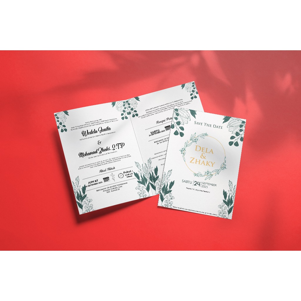 Jual Undangan Pernikahan Full Color Lipat 2 Elegan Harga Ekonomis dan ...