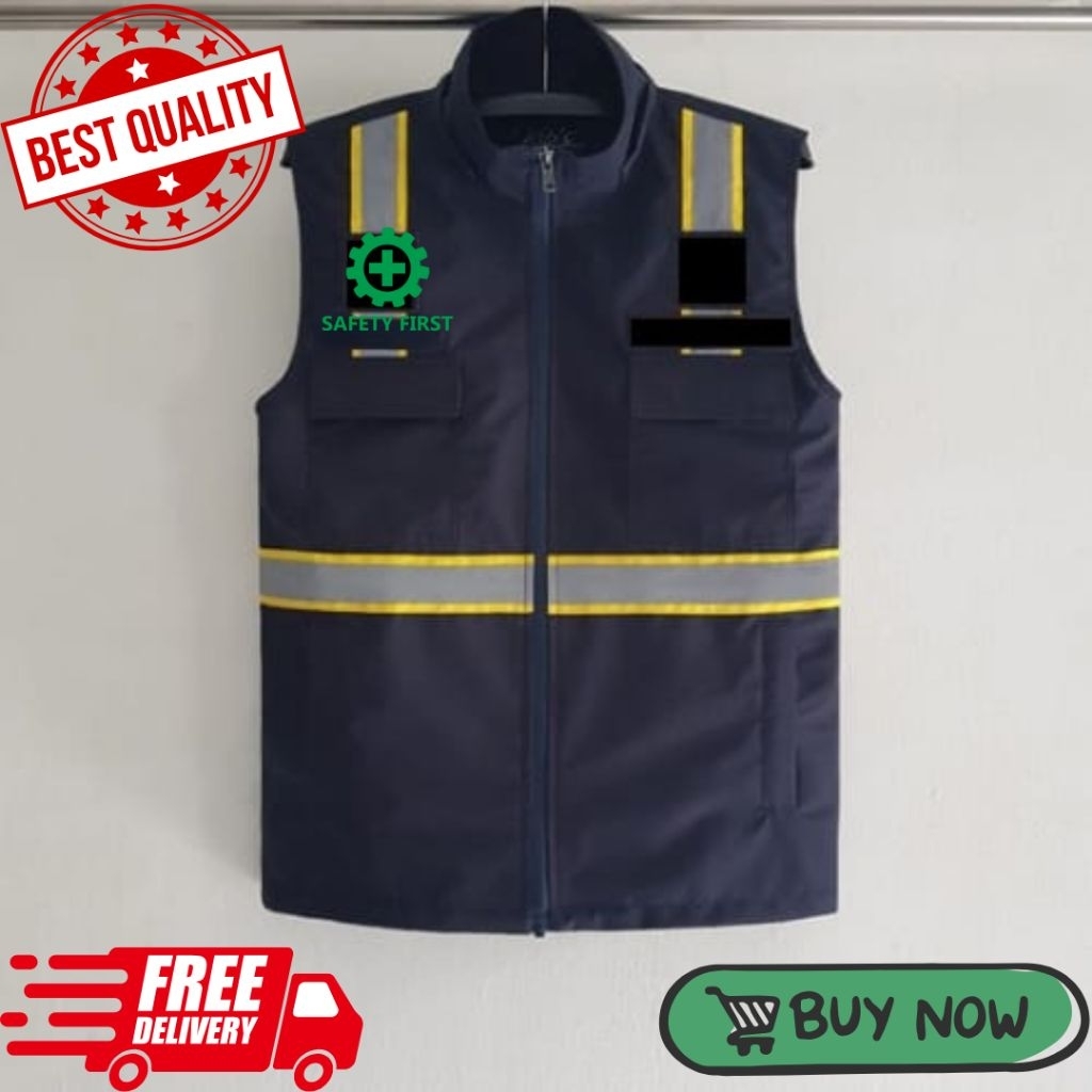 Jual Rompi K3 Navy / Vest Safety First ( Polos ) | Shopee Indonesia