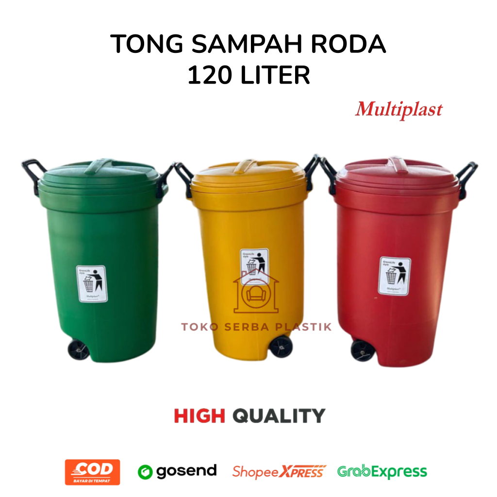 Jual Khusus Instant - Tong Sampah Roda 120 Liter Tutup / Tempat Sampah Plastik Bulat Jumbo 120L ...