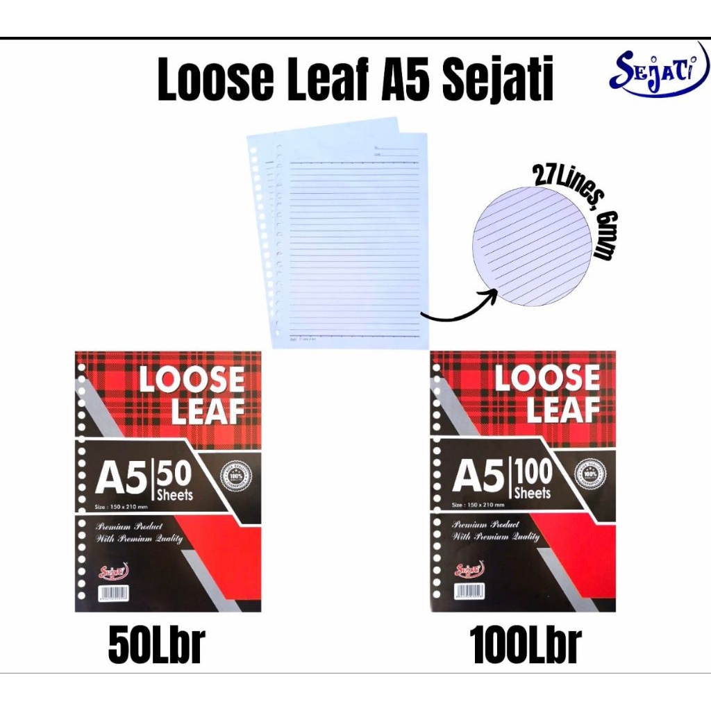Jual Loose Leaf Isi Kertas File Binder A5 Sejati | Shopee Indonesia