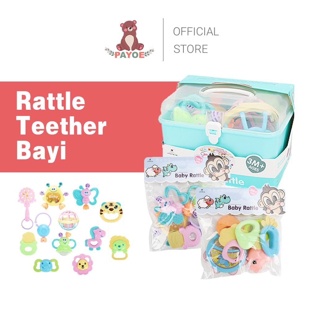 Jual PAYOE Mainan Rattle Bayi Teether Bayi Set Gigitan Bayi Bpa Free ...