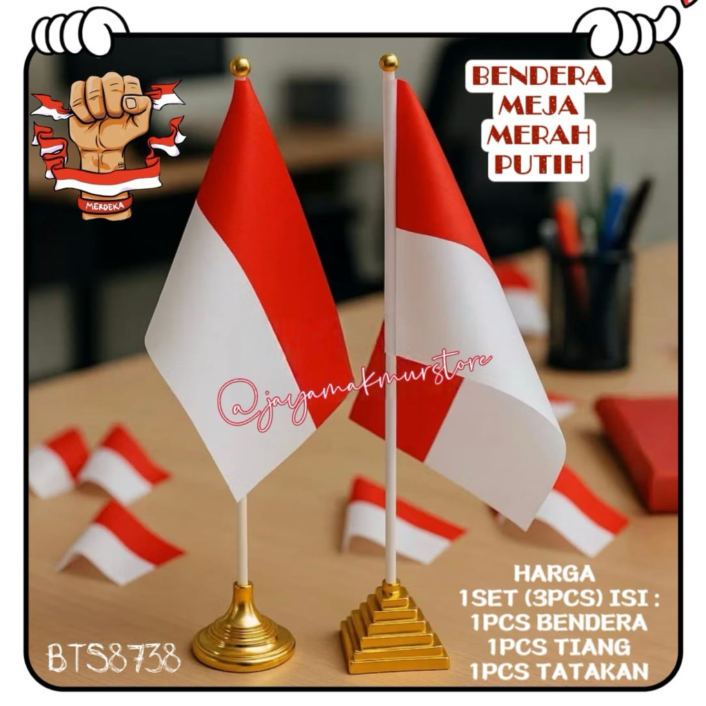 Jual (1SET) BENDERA MERAH PUTIH MEJA / BENDERA PAJANGAN MEJA KANTOR ...