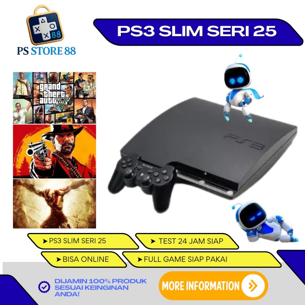 Jual PS3 Slim Seri 25 250GB/500GB - Garansi 1 Tahun, Full Game ...