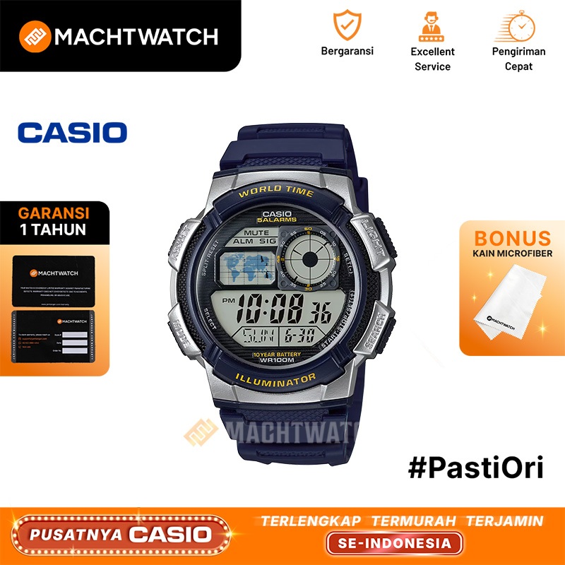 Jual Jam Tangan Pria Digital Casio Standard AE-1000W-2AVDF AE1000 AE-1000W Water Resistance 100M ...