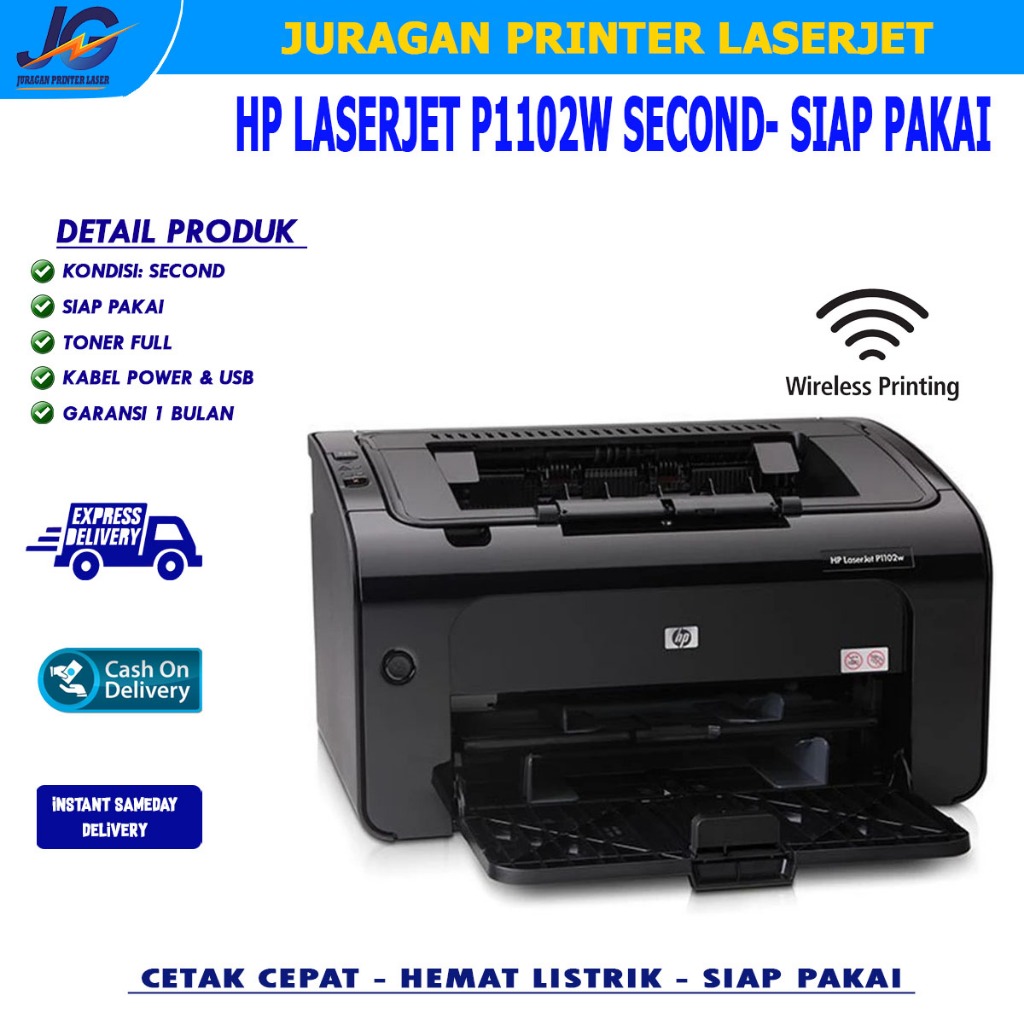 Jual PRINTER HP LaserJet Pro P1102w Wireless Monochrome Printer ...