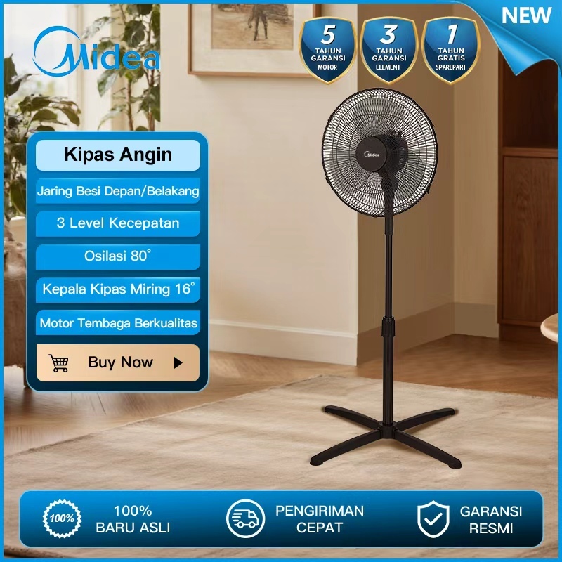 Jual Midea 16inches Kipas Angin ‌berdiri Electric Fan MFS160M0BDK ...
