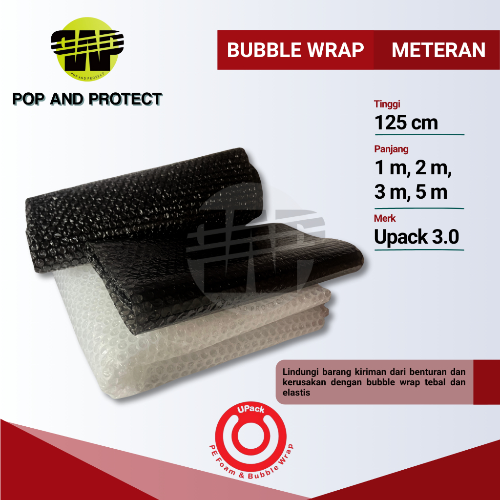 Jual Bubble Wrap Upack Tebal Murah Hitam Bening Super Premium Meteran | Shopee Indonesia
