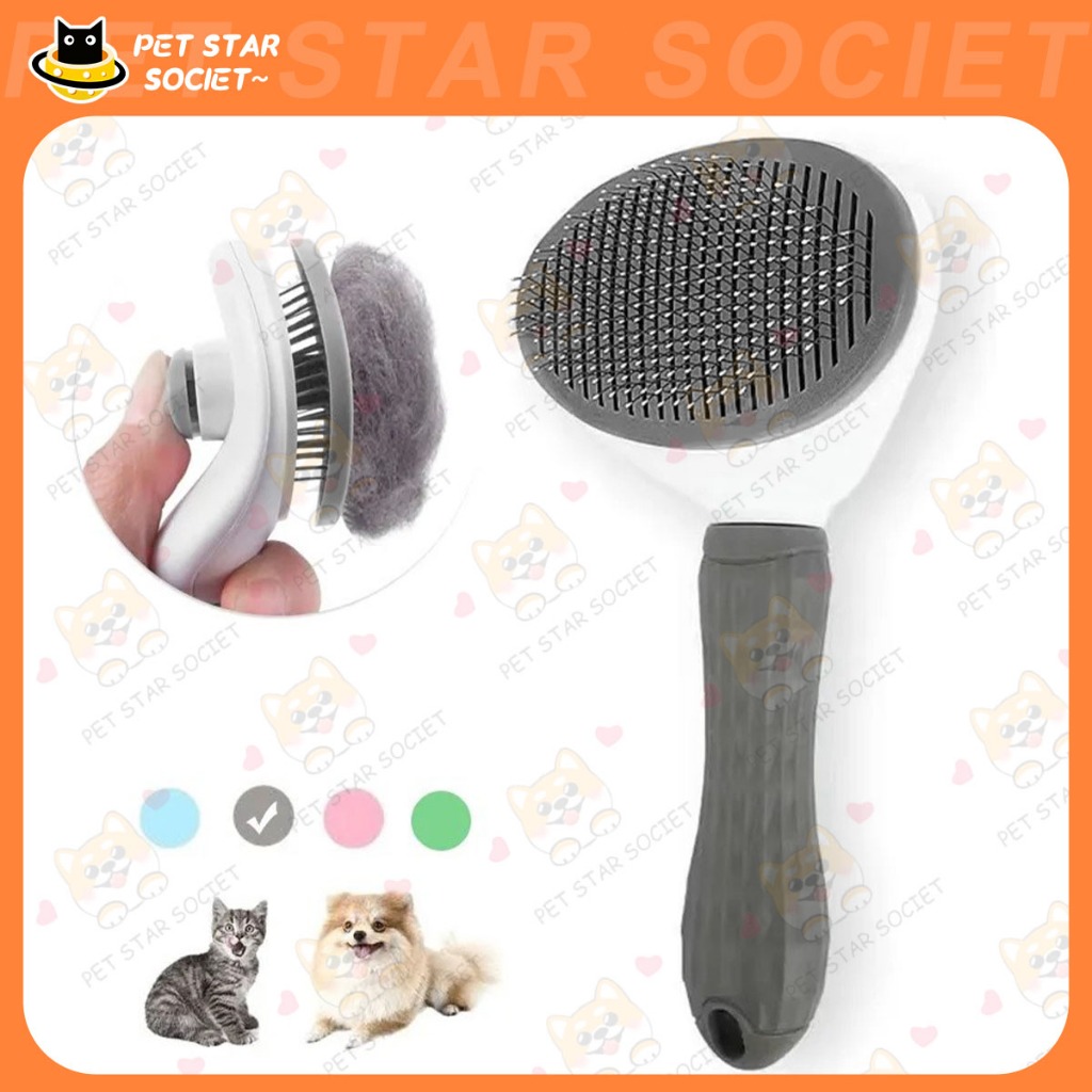Jual Sisir Kucing Anjing Tombol Otomatis Pembersih Pengangkat Bulu Mati ...