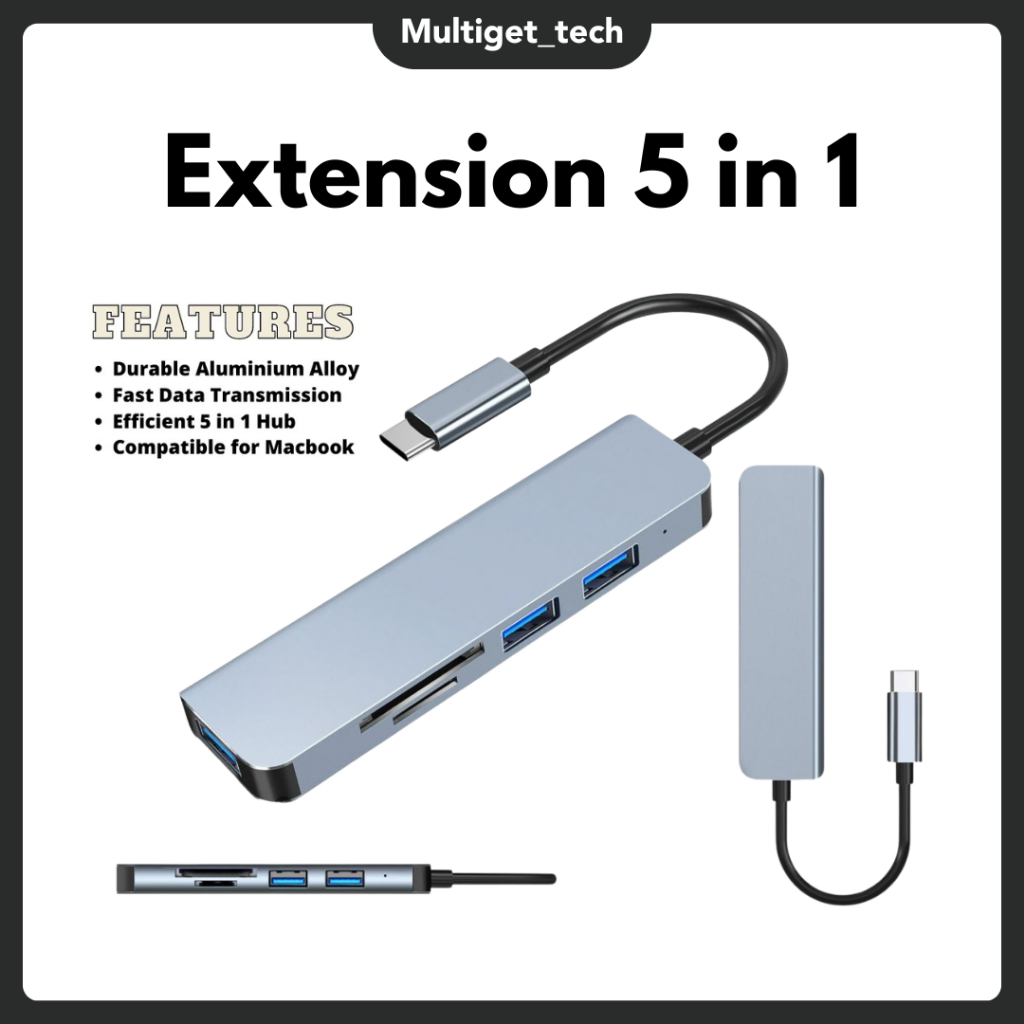 Jual USB Cable Hub Macbook Adapter Converter Type C Multiport For ...