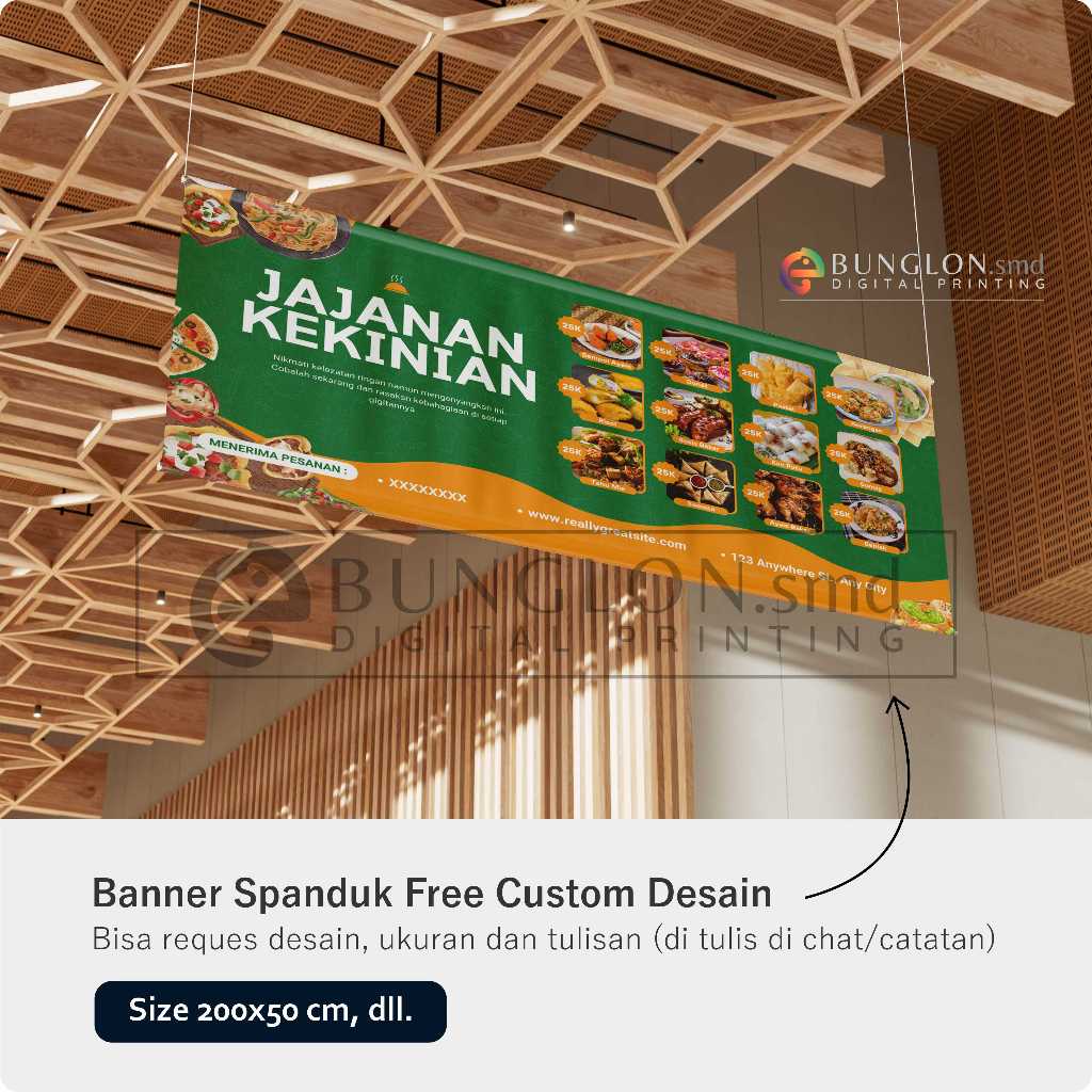 Jual Banner Spanduk Jajanan Kekinian Free Custom Desain | Shopee Indonesia