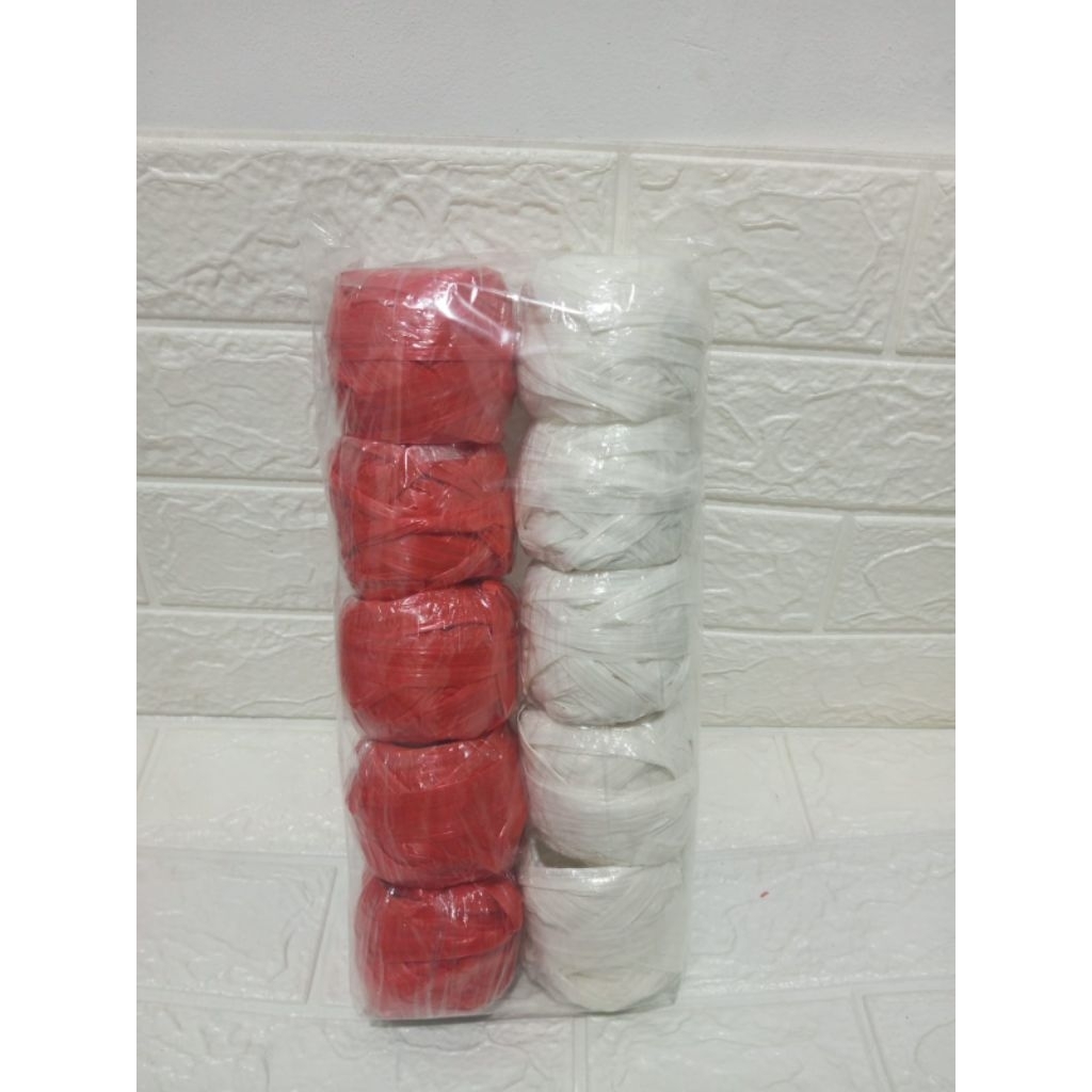 Jual TALI PLASTIK TALI RAFIA KECIL WARNA MERAH PUTIH BIRU HIJAU KUNING ...