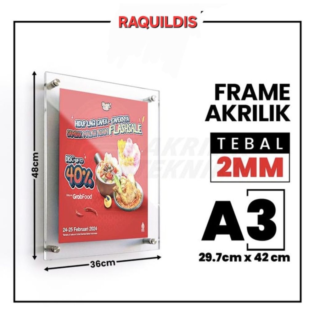 Jual Bingkai Akrilik / Frame Iklan / Display Poster Dinding Akrilik 2mm ...