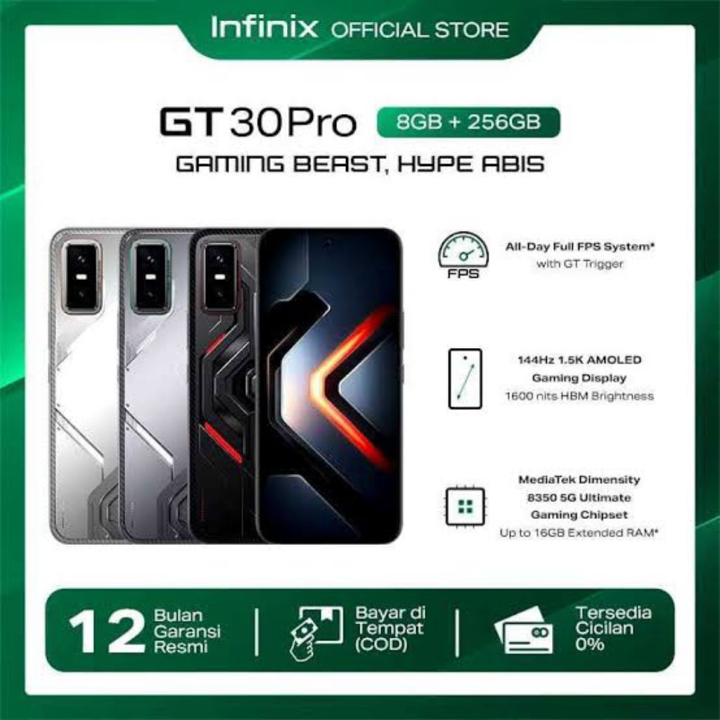 Jual Infinix GT30 Pro 8/256GB 144Hz 1.5k Amoled Gaming Display ...