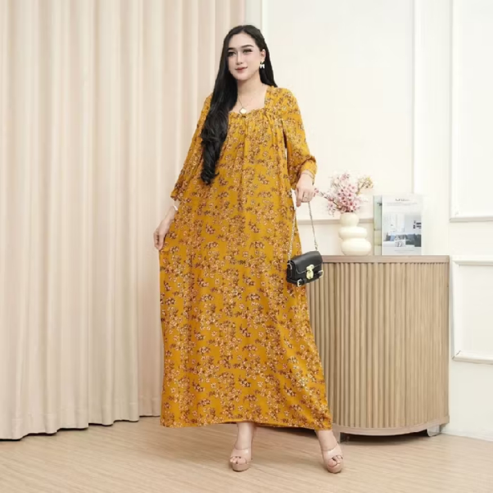 Jual Daster Fuji Kerut Dada Motif Bunga Jumbo Busui Terbaru Lengan ...