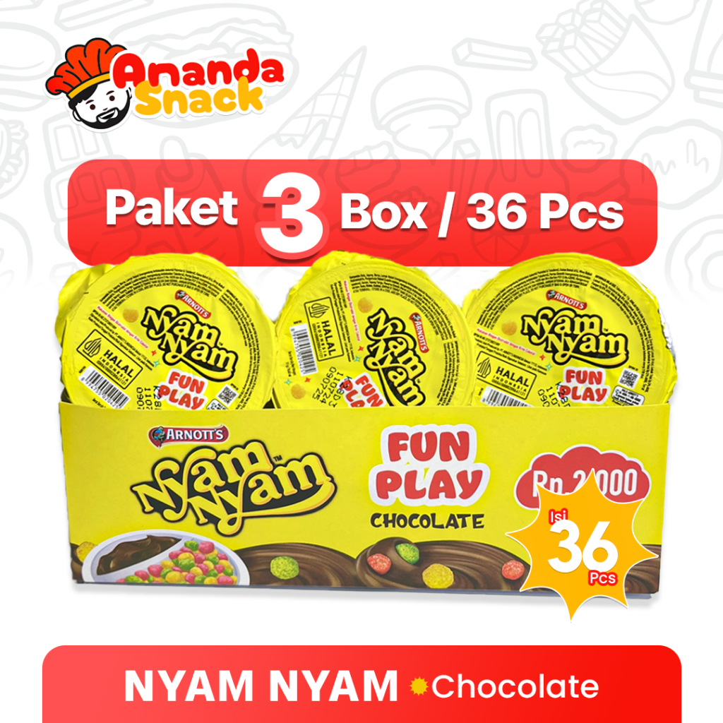 Jual NyamNyam FunPlay (Paket 3 Box isi 36 Pcs) Chocolate | Shopee Indonesia