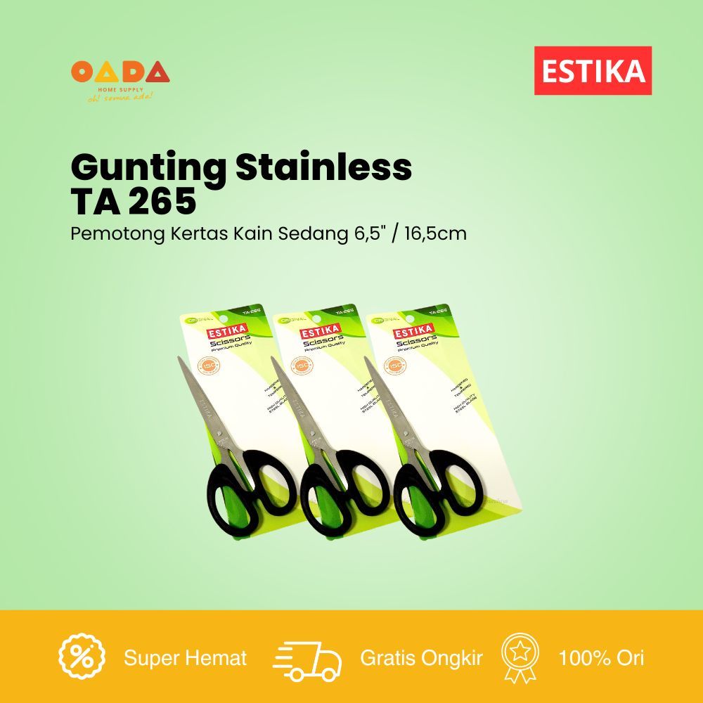 Jual ESTIKA Gunting Sedang Stainless Steel 6,5" TA 265 | Shopee Indonesia