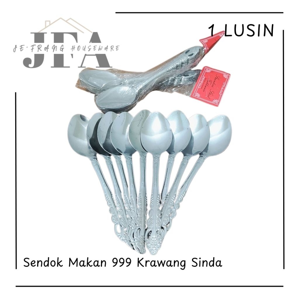 Jual (1 LUSIN) SENDOK MAKAN 999 WAYANG CT / SENDOK KRAWANG / SENDOK ...