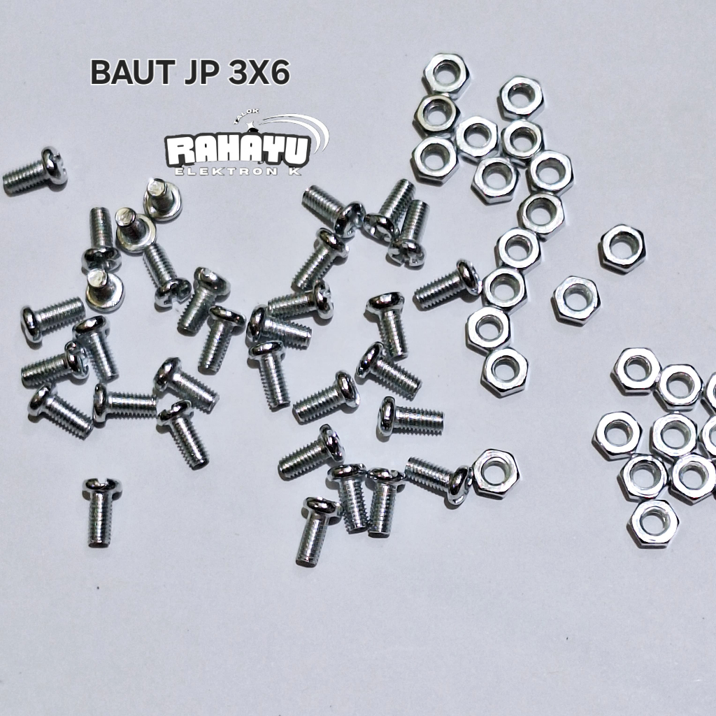 Jual (100 SET) MUR BAUT JP M3X6 + MUR 3MM PANJANG BAUT 6MM | Shopee Indonesia