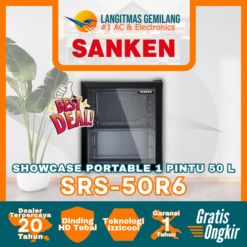 Jual SANKEN SHOWCASE Portable 1 Pintu 50 Liter SRS-50R6 | Shopee Indonesia