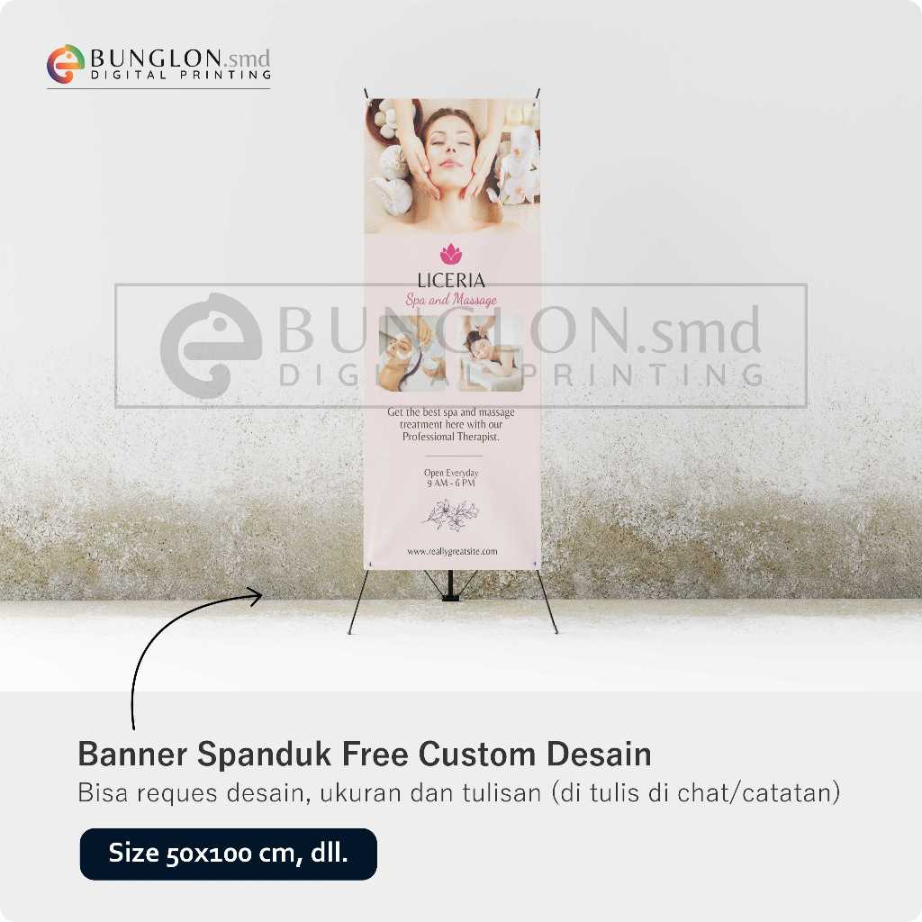 Jual Spanduk Liceria Spa Dan Salon Free Custom Desain | Shopee Indonesia