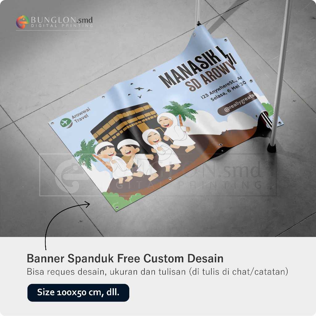 Jual Spanduk Manasik Haji Free Custom Desain | Shopee Indonesia