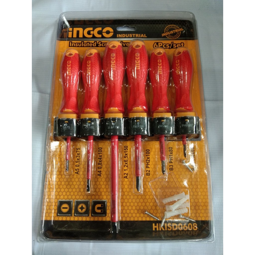 Jual HKISD0608 Obeng Elektrik set 6 pcs INGCO HKISD 0608 | Shopee Indonesia