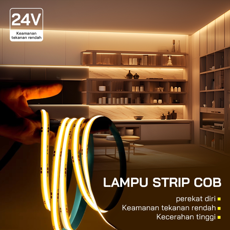 Jual LED STRIP COB12V 5 Meter LED Strip lampu papan telanjang COB ...