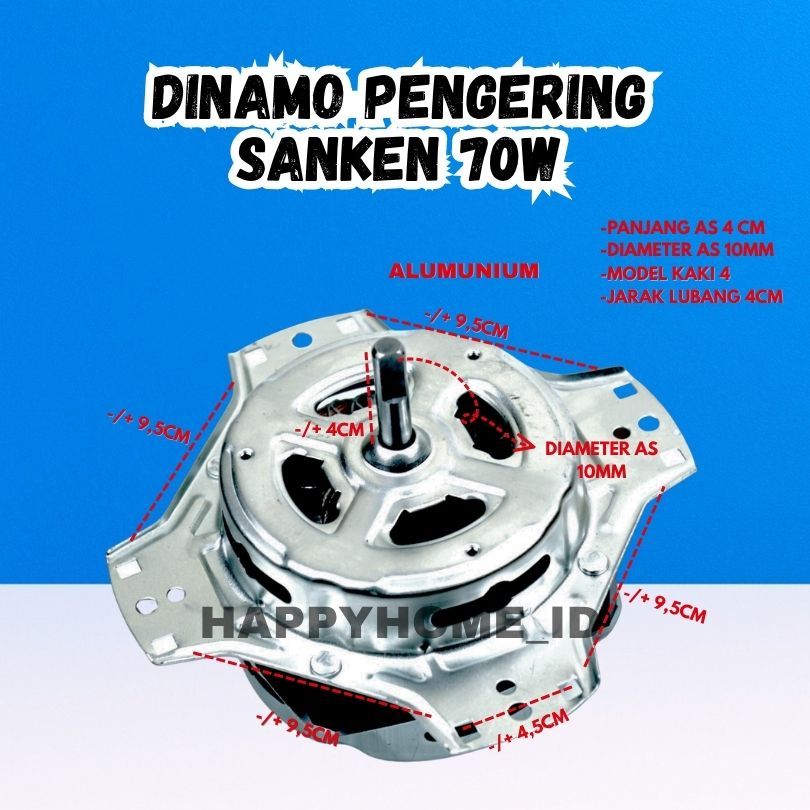 Jual DINAMO SPIN PENGERING/SPIN MOTOR YYG-70 GULUNGAN ALUMUNIUM MESIN CUCI SANKEN 2 TABUNG 4 ...