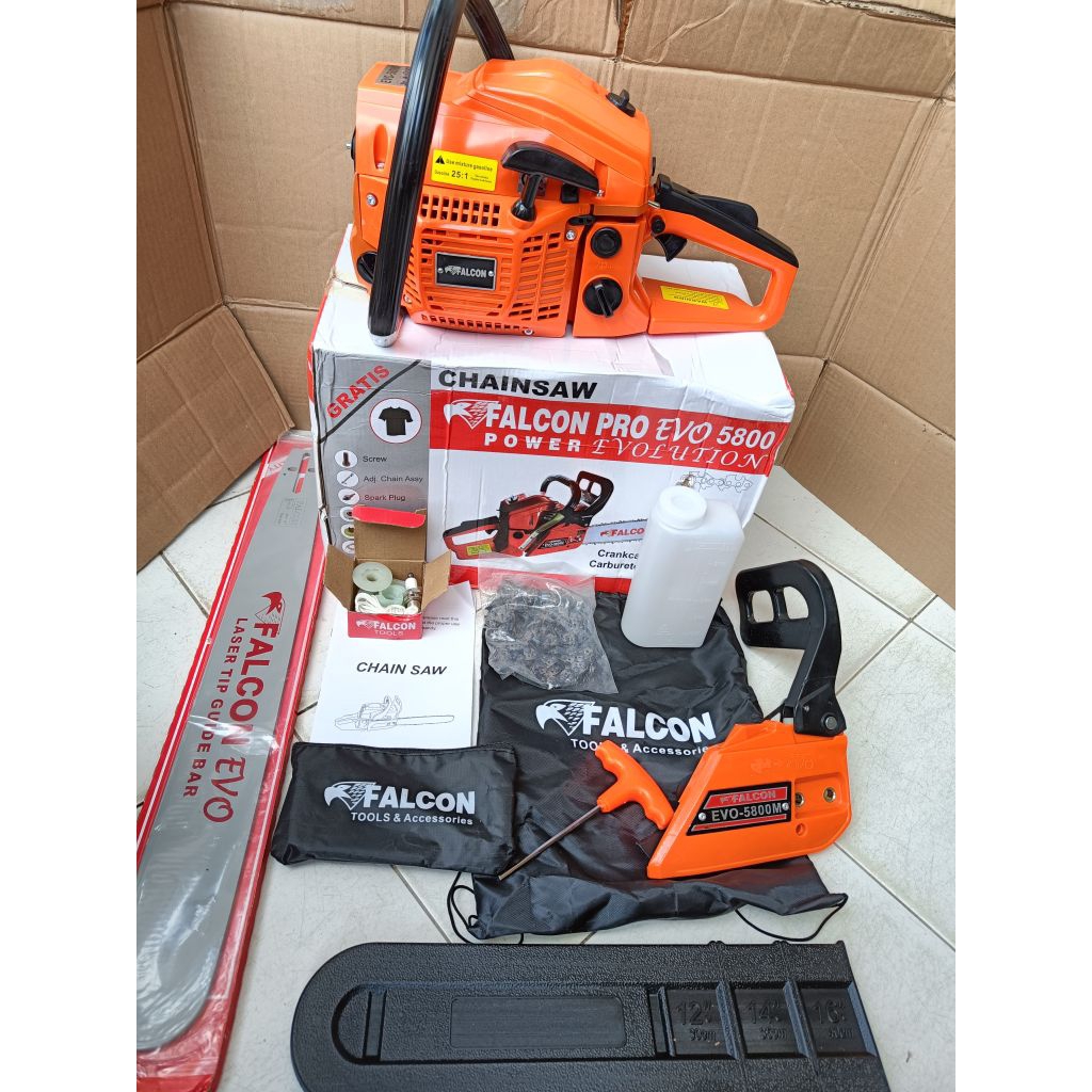 Jual Chainsaw FALCON Pro 5800 22 inch Laser 38T mesin gergaji kayu ...