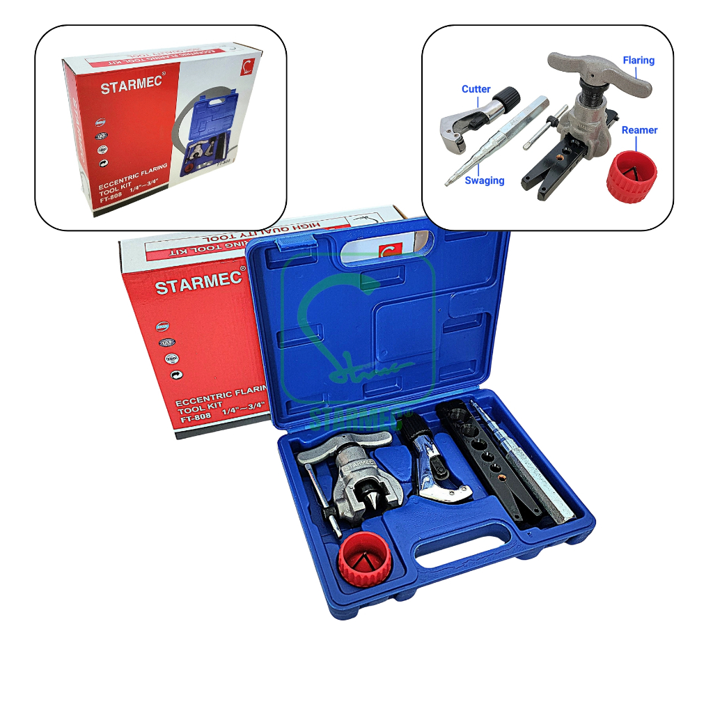 Jual Flaring Tool Pipa AC KIT 808 + Reamer Cutter Swaging Punch STARMEC ...