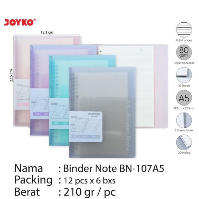 Jual Map Binder Note A5 B5 Warna Polos Transparan / Folder File BN ...