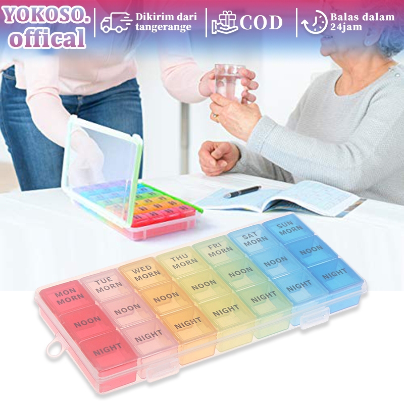 Jual Kotak Tempat Penyimpanan Obat Kapsul 28 Sekat Medicine Box Kotak ...