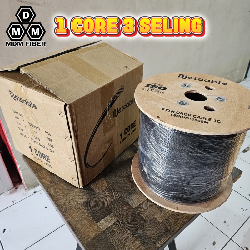 Jual Dropcore 1 Core 3 Seling 1000 Meter G657A1 kabel fiber optik Global Netcable Mimacro MDM ...