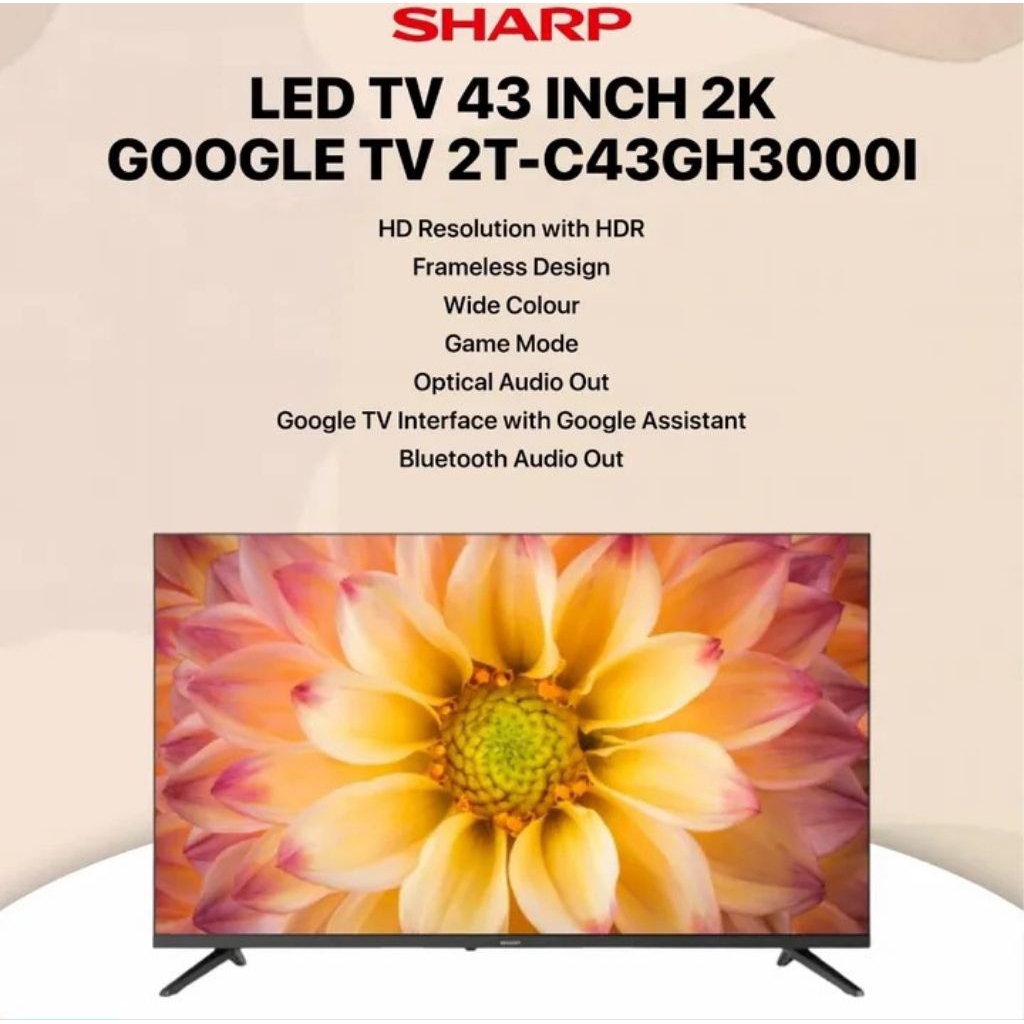 Jual LED SHARP 42 inch Android 2TC-43GH3000I Android TV AQUOS FullHD ...
