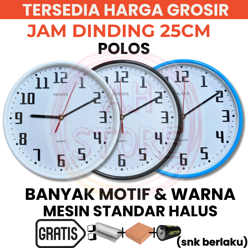 Jual Jam dinding polos 25cm Premium | Polos | Grosir | Shopee Indonesia