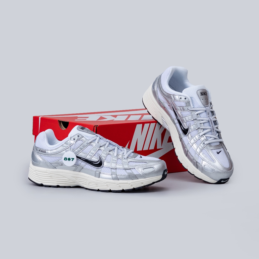 Jual Nike P6000 White Metallic Silver Flat Silver Black | Shopee Indonesia