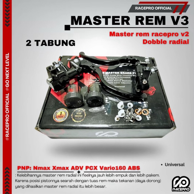 Jual MASTER REM RACE PRO V3 17MM DOUBLE RADIAL PNP (Nmax,Xmax,pcx dll ...