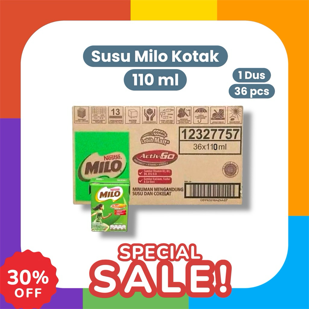 Jual Susu Milo Kotak UHT 110 ml 1 Dus isi 36 | Shopee Indonesia