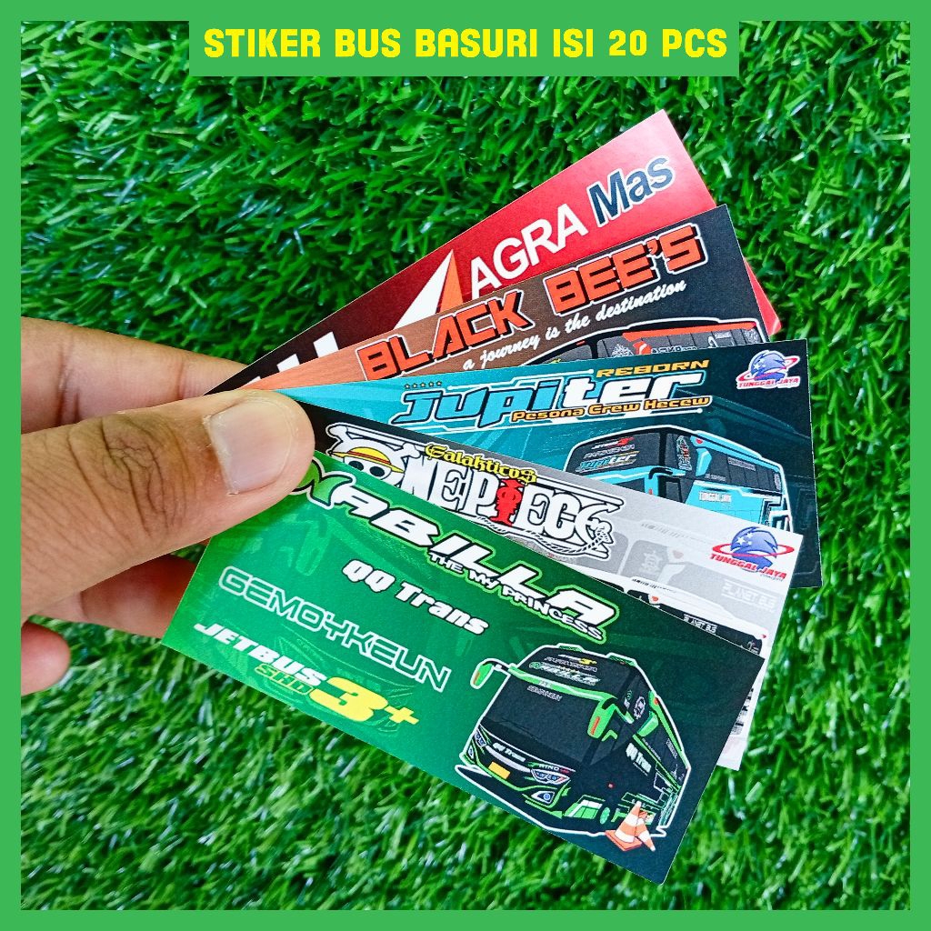 Jual Stiker Bus Basuri ukuran 9x4cm isi 20pcs | Shopee Indonesia